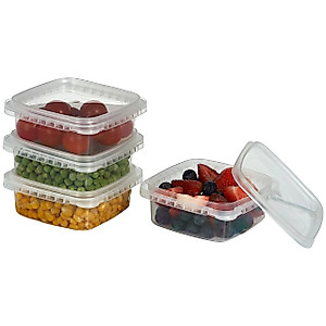 16-oz. Square Clear Deli Containers with Lids , Tamper-Proof BPA-Free , Take Out Food Storage Containers Space Saver Airtight Meal Prep Container , 25Pack