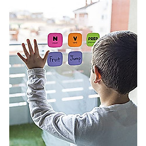 Carson Dellosa Edu-Clings Silicone Center Parts of Speech Manipulative—Grades 1-5 Dry-Erase Noun, Verb, Adjective, Adverb, Helping Verb, Conjunction, Preposition Manipulatives (30 pc)