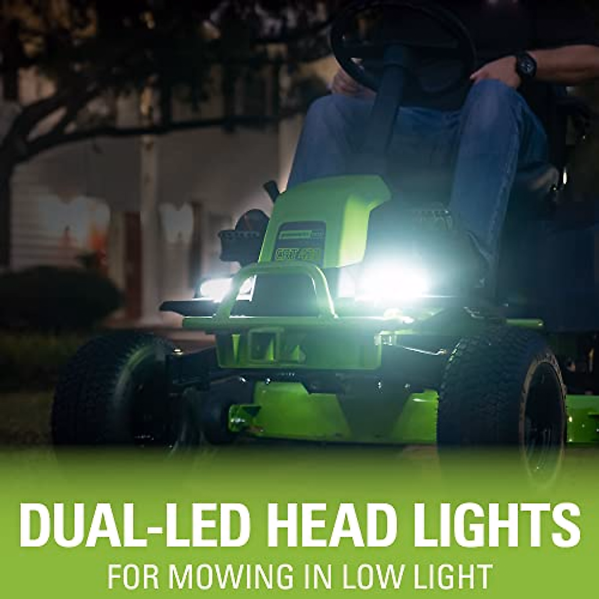 Greenworks PRO 80V 42” Electric Lawn Tractor, Riding Lawn Mower with (6) 4.0Ah Batteries and (3) Dual Port Turbo Chargers Included