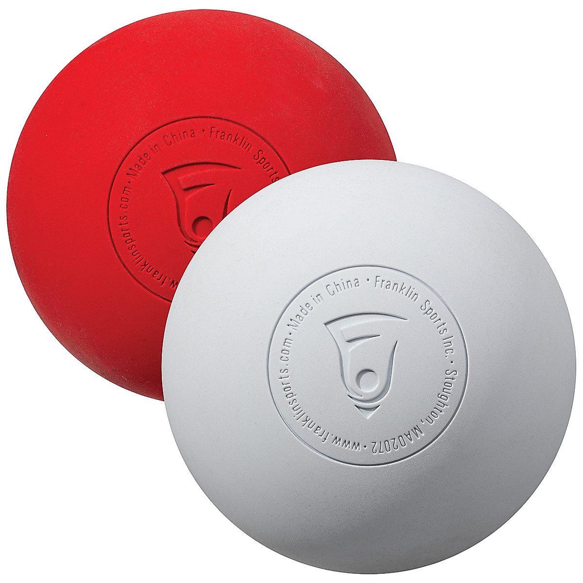 Franklin Sports Lacrosse Balls - Official Size Lax Balls for Practice - Red + White 2 Pack - Great for Muscle Massage Therapy + Yoga