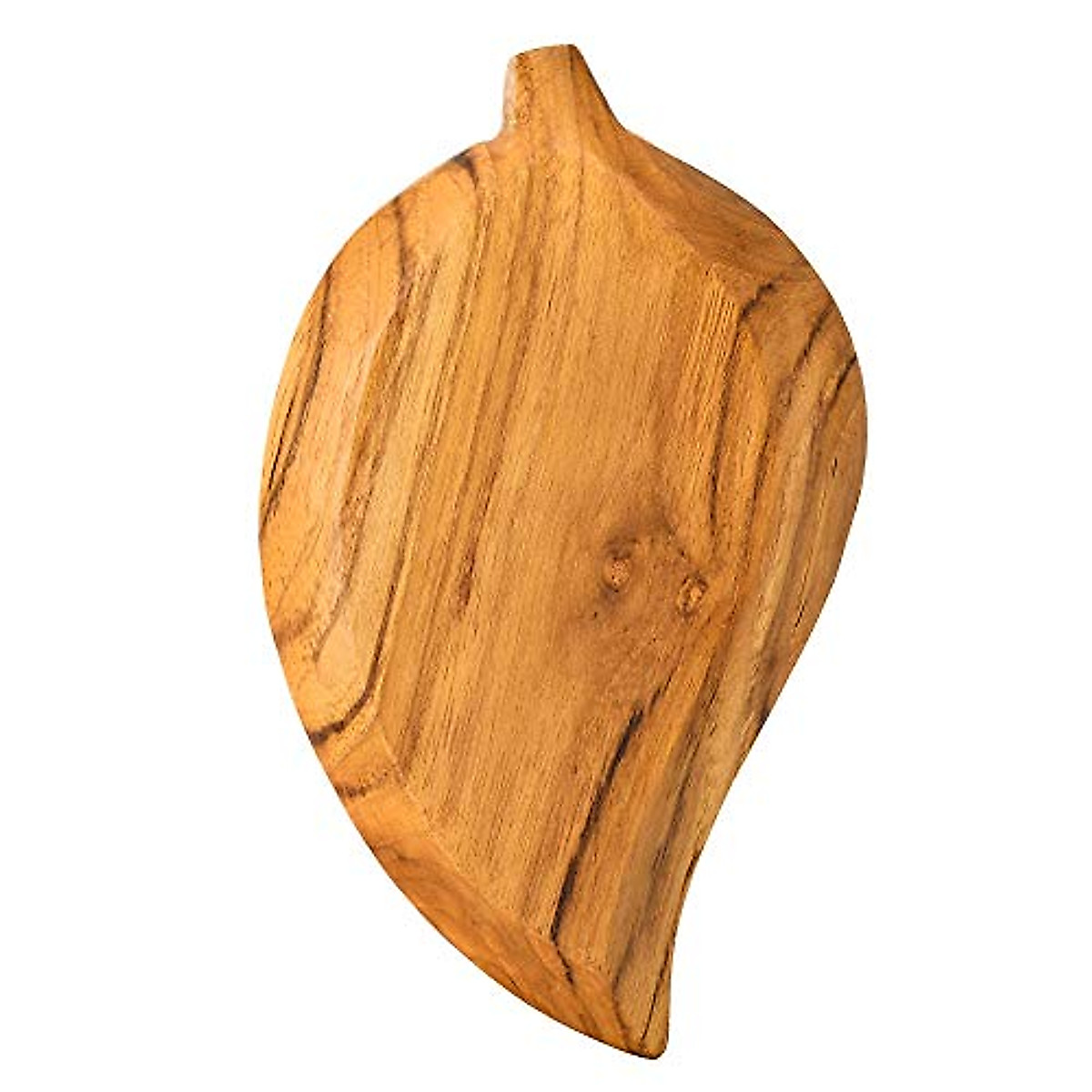 AeraVida Vintage Nature Leaf-Shaped Teak Wood Serving Platter or Bowl | Wooden Platters for Serving Food | Teak Wood Leaf Platter | Leaf-Shaped Wooden Platter