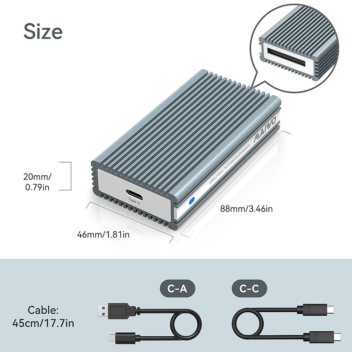 CFexpress Card Reader,MAIWO CFexpress Adapter with USB 3.1 Gen 2 10Gbps Interface,Support Windows/Mac/Linux/Android, for Professional Filmmakers, Photographers