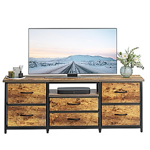 Treesland Dresser TV Stand for TVs up to 65 inches, TV Stand for Bedroom, TV Stand for Living Room, TV Stand with Storage, Entertainment Center, Media TV Console,55 inches, Brown