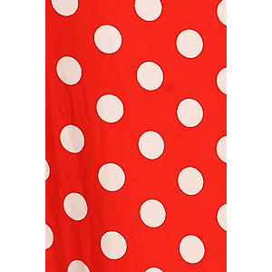 Plus Size Fold-Over Waist Lounge Wear A-Line Polka Dot Long Maxi Skirt Small Polka Red XL