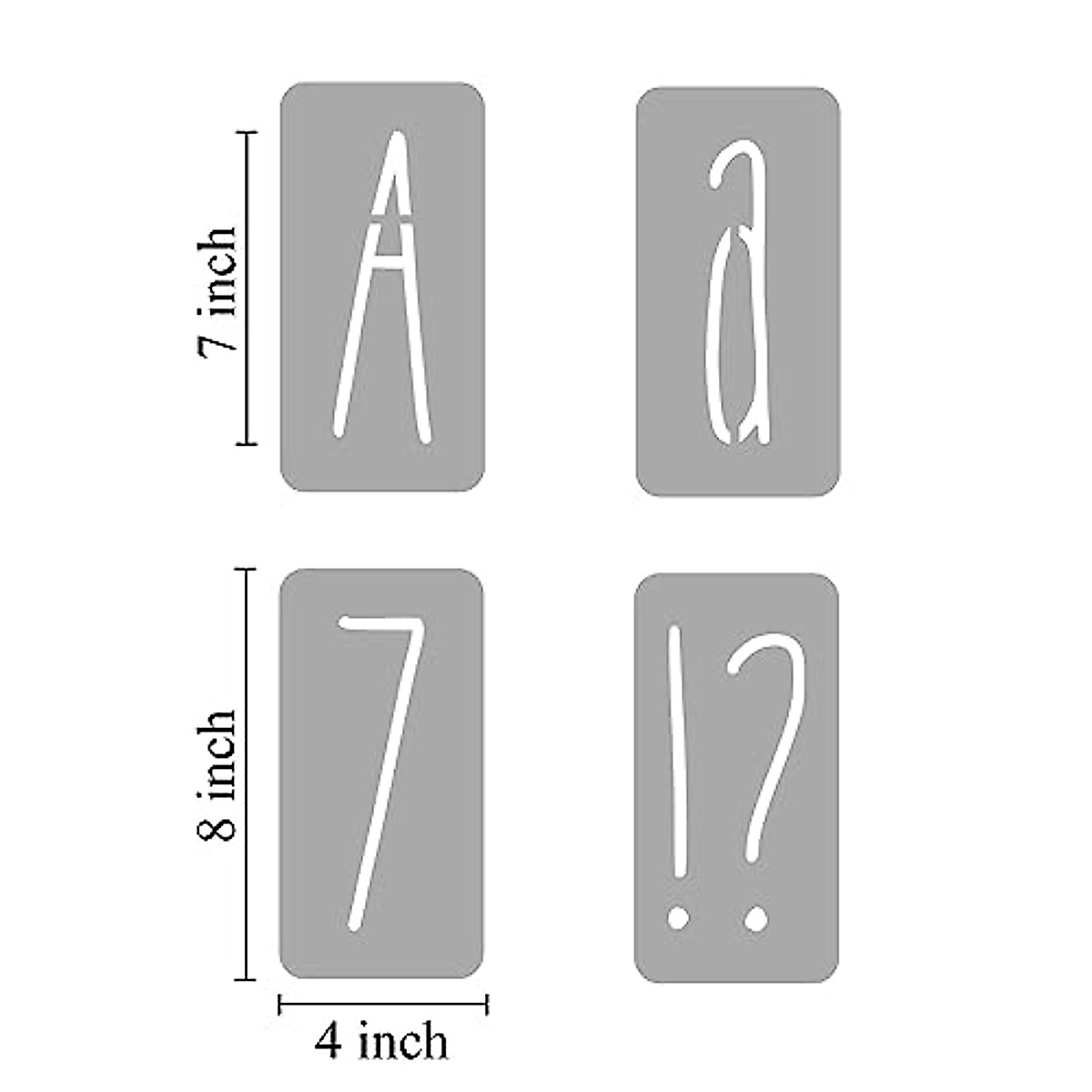 7 Inch Alphabet Letter Stencils for Painting - 70 Pack Letter and Number Stencil Templates with Signs for Painting on Wood, Reusable Skinny Letters Stencils for Chalkboard Wood Signs & Wall Art