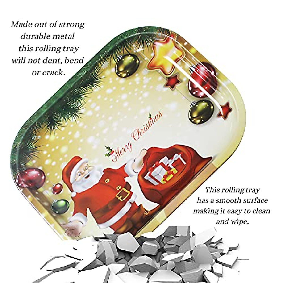 Premium Metal Tray with Soft Magnetic Lid,Small Metal Tray with Spill Proof Cover,Cute Decorative Trays,Perfect for Home and On-The-Go,7" x 5.5" （Green）