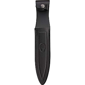 MUELA 95-191 7-5/8" Fixed Blade Hunting Knife with Leather Sheath, Stainless Steel