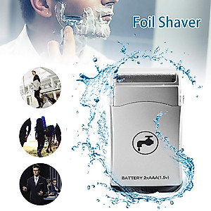 Electric Shavers for Men, Mens Beard Electric Shaver, Cordless Metal Double Shaver, Wet Dry Trimming Mini Travel Beard Home Washable Razor
