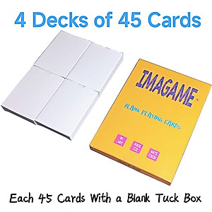 IMAGAME White Blank Playing Cards – 180PCS DIY Flash Cards, Game Cards, Study Learning Cards, Message Card, Thank You Card, Gift Card, Word Cards for Writing, Drawing – Poker Size