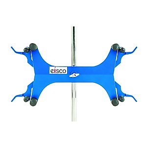 EISCO Double Sided Butterfly Style Burette/Tube Clamp - High Strength Alloy - Spring Loaded Jaws - 7/8" Width Capacity, Holds Burettes up to 100mL - Fits Max 16mm Dia. Rods