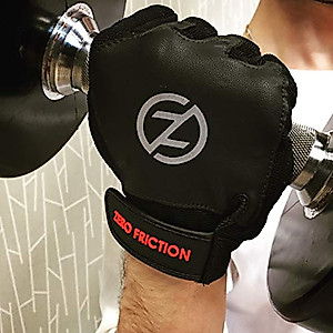 Zero Friction Men's Fitness Gloves with Strap, One Size, Orange