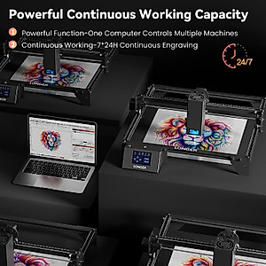 Longer RAY5 Laser Engraver, Laser Engraver 20W Output Power, 3.5” Color Touch Screen, App Offline Control, DIY Engraver Tool for Metal/Glass/Wood Engraving Area 15.75"x14.37"