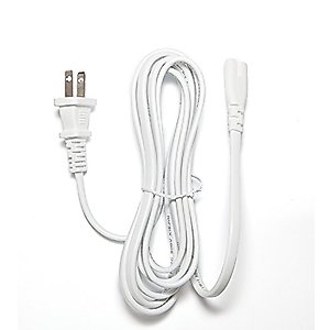 Omnihil (White) 5 Feet AC Power Cord Compatible with Brother CS-6000i Computerized Sewing MAC Hine