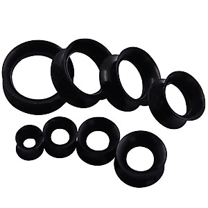 Oyaface 36PC Big Gauges Kit Ear Stretching 00G-20mm Acrylic Taper Plug Silicone Tunnels Piercing Kits Black
