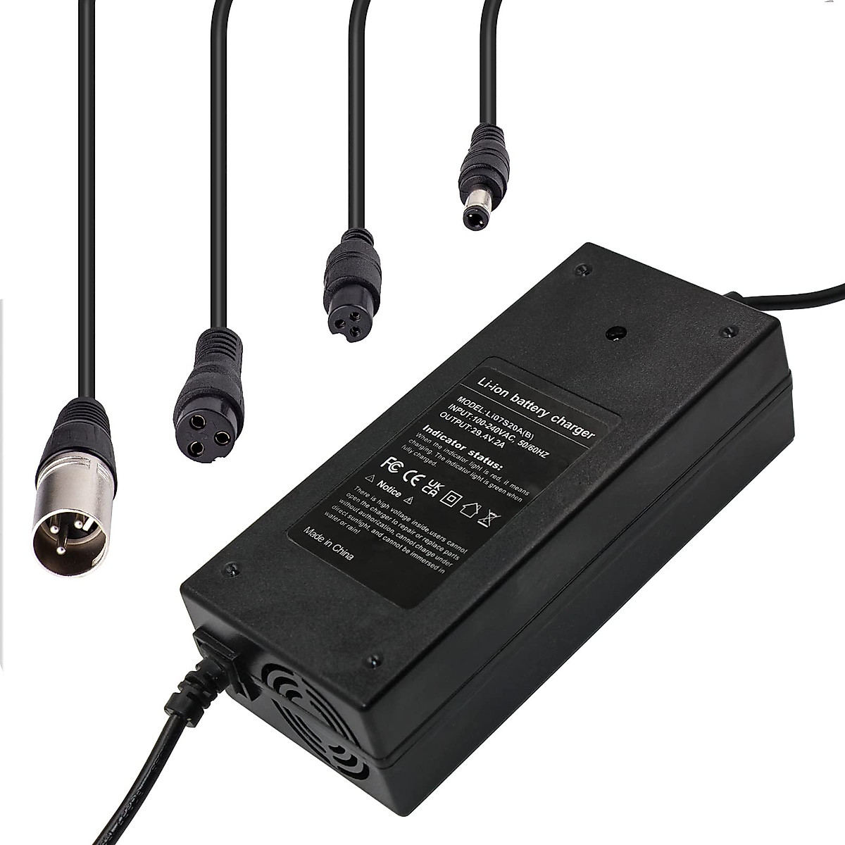 Rdideal 29.4V 2A Electric Bicycle Scooter ebike Battery Charger 29.4V Li-ion Battery 24V 7S