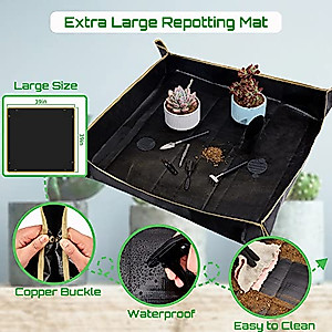 Succulent Tools Kit,57 Pcs Mini Garden Tools ,Bonsai Tree Kit Plant Accessories Indoor Gardening Hand Tools with Repotting Mat, Succulent Kit for Plant Care,Gardening Gifts for Men & Women