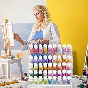 Acrylic Paint Organizer, Paint Rack Stand for 45 Bottles of Paints, Craft Paint Storage, Paint Rack Stand Pigment Organizer Holder Ink Bottle Stands, 2 oz Paint Rack Display Storage Oranizer