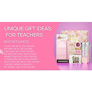 Best Teacher Appreciation Gifts for Women - Mothers Day Gifts & Unique Teacher Birthday Gift for Coworker - Personalized Inspirational Basket for Back to School - Stainless Steel Tumbler