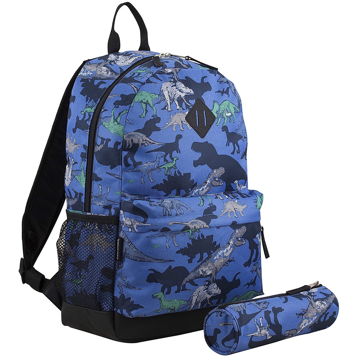 Eastsport Dome Backpack with FREE Pencil Case, Blue/Dinosaur Print