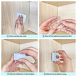 Resdenio Adhesive Shower Curtain Rod Holder, 2 Pack Curtain Rod Bracket No Drilling, Rotatable Shower Rod Tension Retainer for Bathroom Bedroom (Shower Curtain Rod Not Included)