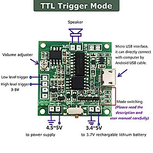 Icstation Recordable Sound Module, Button Control Sound Chip 8M MP3 WAV Music Voice Player Programmable Board with Speaker for DIY Birthday Music Box Greeting Card Father's Day Creative Gift