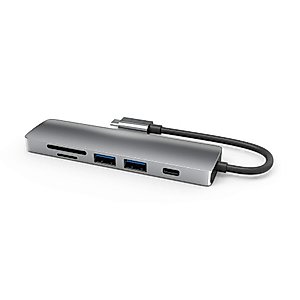ANDROSET 6 in 1 USB-C Hub Type-C to HDMI + 2X USB3.0 + PD + TF + SD Adapter