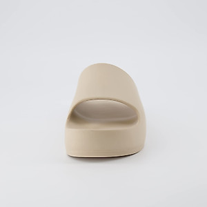 CUSHIONAIRE Women's Ninja platform slide sandal with +Comfort, Khaki 10