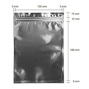 EggFoil 100 Pack Large Smell Proof Bags, 5.5x7.8 Inch Heat Sealable Foil Reusable Zip Bags with Ziplock for Food Package and Storage