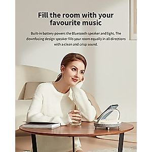 LED Night Light, EZVALO Music Bedside Lamp with Wireless Charger, 4 in 1 Touch Lamp, Portable Bluetooth Speaker, Phone Holder, Dimmable Wireless Charging Lamp Birthday Gifts for Women, Men, Dad, Mom