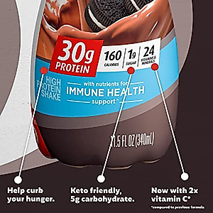 Premier Protein Shake, Cookies & Cream, 30g Protein, 1g Sugar, 24 Vitamins & Minerals, Nutrients to Support Immune Health 11.5 fl oz