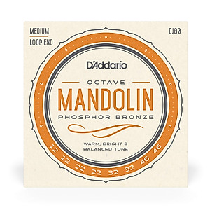 D'Addario EJ80 Phosphor Bronze Octave Mandolin Strings, Medium, 12-46