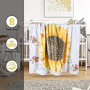 SUKOON Sunflower Monthly Milestone Blankets for Baby Boy/Girl | 47 x 40 inch | Bumblebee Age Photo Blanket with Marker and Bibs - Perfect Addition to The Baby Photo Album