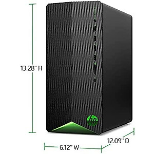 HP 2022 Pavilion Gaming Desktop, AMD Ryzen 5 5600G 6-Core Processor, AMD Radeon RX5500 4 GB, 8GB RAM, 256GB SSD, HDMI, WiFi, Bluetooth, Mouse + Keyboard, Windows 11 Home, Black, IFT 32GB USB Drive