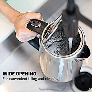 Ovente Stainless Steel Electric Kettle Hot Water Boiler 1.7 Liters - Powerful 1750W BPA Free w/ Auto Shut Off & Boil Dry Protection, Portable Instant Hot Water Pot for Coffee & Tea - Silver KS711S