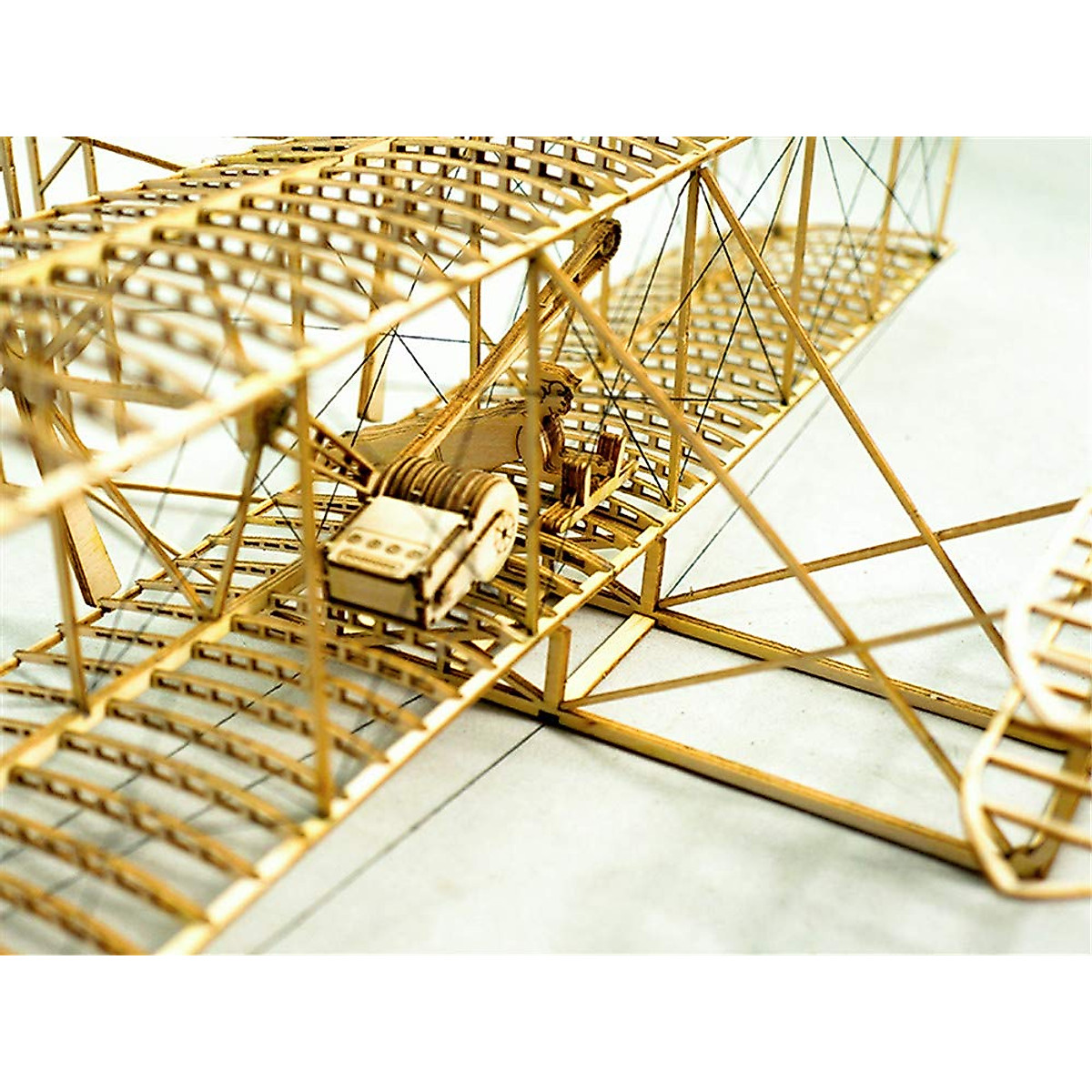 Balsa Wood Airplane Kits- Wright Brothers Flyer DIY Wooden Models Plane Construction Set, Laser Cut Aircraft Model Kit 3D Puzzles for Adults, Perfect Brain Teaser Jigsaw Puzzle for Home Decor