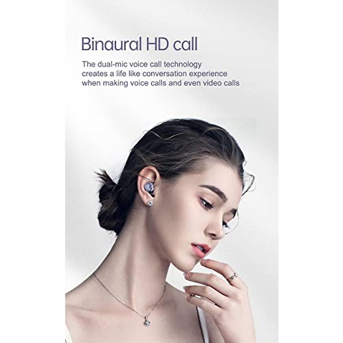 Acuvar in-Ear Wireless Bluetooth 5.2 Headphones, Earbuds IPX6 Waterproof with Microphone Rechargeable USB C Case for Smartphones Android iOS (Purple)