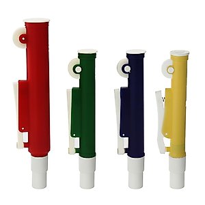 ULAB Scientific Pipette Pumps, Set of 4 Pumps: 2ml Blue, 5ml Yellow, 10ml Green, 25ml Red, Fit Plastic or Glass Pipettes, ULH1001