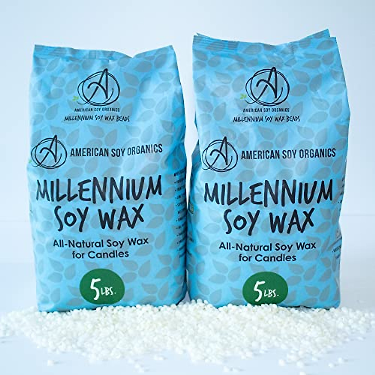 American Soy Organics Millennium Wax - 10 lb Bag of Natural Soy Wax for Candle Making