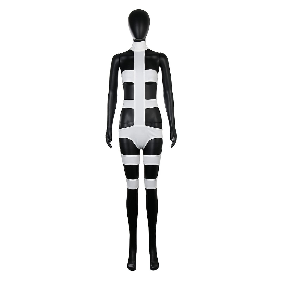 LOADREAM Fifth Element Cosplay Leeloo Costume Sexy Lingerie Set Women Futuristic White Strappy Harness Party Bodysuit (Leeloo Costume Set, L)