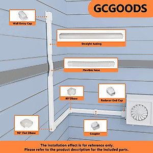 GCGOODS 3in 9ft Decorative PVC Lineset Cover Kit for Ductless Mini Split Air Conditioners, Central AC and Heat Pumps