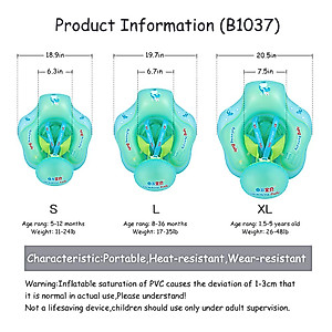 Relaxing Baby-Anti-Slip Baby Swimming Float Ring for Pool Inflatable Baby Swim Float Children Waist Ring Inflatable Pool Floats Toys Swimming Pool Accessories for The Age of 3-36 Months