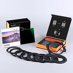 K&F Concept 100x100mm Square ND Filter Kit ND1000 (10 Stop) + 1x Filter Holder + 8 x Filter Rings with 28 Multi-Layer Coatings Compatible with Canon Nikon Camera Lens