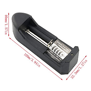 E-outstanding Wall Charger Black 3.7V Single Slot Rechargeable Battery Charger for 18650 18350 16340 14500 14000 Li-ion Battery