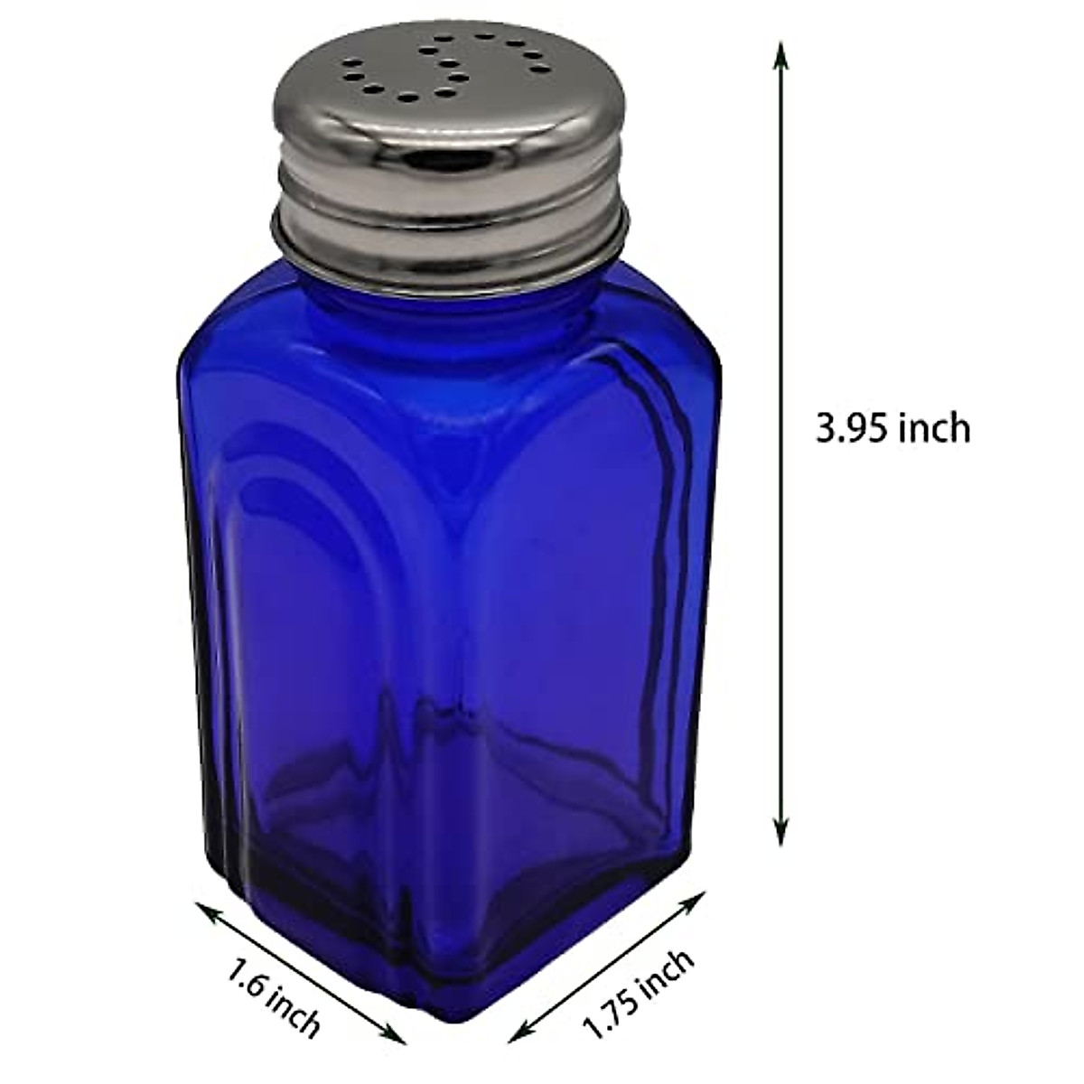Ritadeshop Retro Glass Salt and Pepper Shakers Cobalt Blue