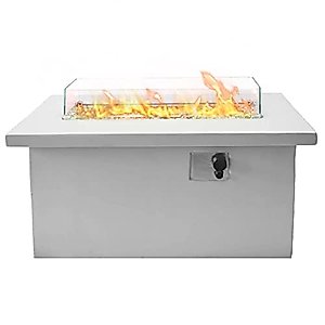 Bluegrass Living HF42181 Propane Fire Pit Table for Patio and Deck Use, MGO Construction, Includes Crystal Glass Beads and Protective Fabric Cover, 42 Inch x 20 Inch, Concrete Finish