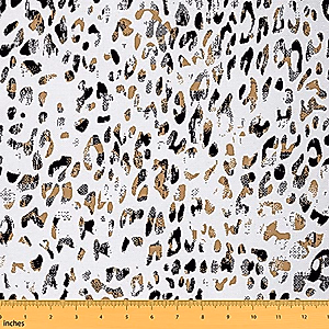 Cheetah Print Fabric by The Yard, Leopard Print Upholstery Fabric, Wild Animal Safari Decorative Fabric, Wildlife Geometric African Tie Dye Watercolor Quilt Fabric by The Yard, Brown Black, 3 Yards