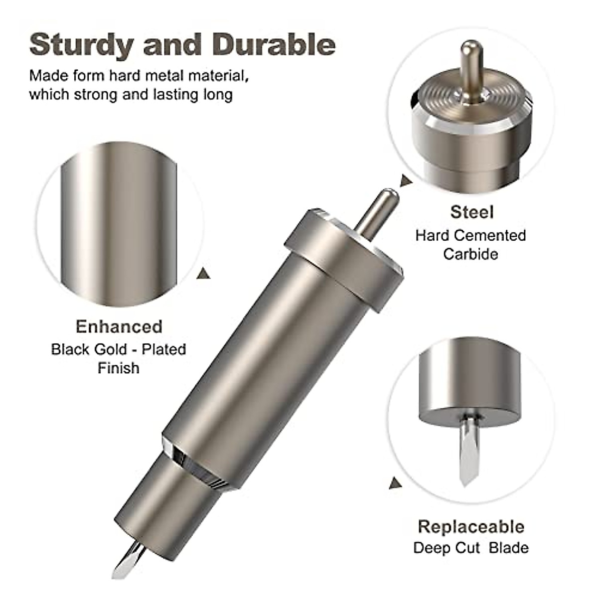 Premium Fine Point Cut Housing + Replacement Fine point Blade Compatible with Cricut Explore Air2/ Air3/ Cricut Maker/Maker 3 , Cut Thin to Medium Thickness Materials, Original Version(2 Blades) (Gold)