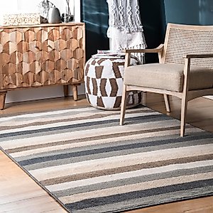 nuLOOM Malani Bengal Striped Area Rug, 8x10, Beige