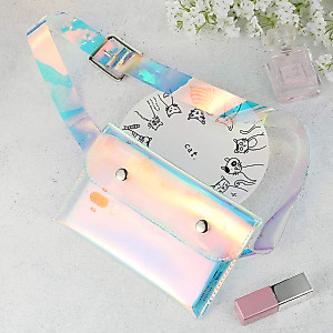 LUOEM Waist Bags Shiny PU Leather Hologram Shoulder Bag Cross-body Chest Bag for Women