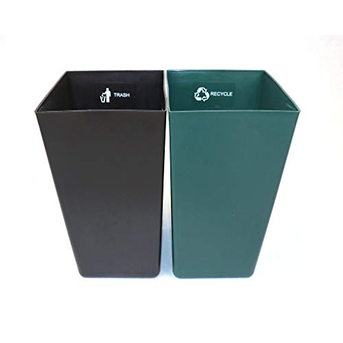 Hospitality Source Dual Chamber Recycling Waste Bin Cordoba Brown 14.5" x 9" x 12" 22.5 liters